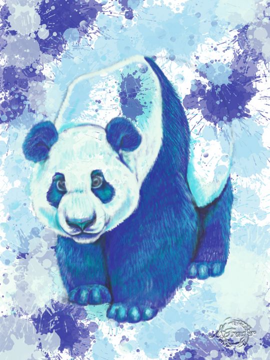 Panda in Blue #2 - The Artsi Farmer - Digital Art & AI, Animals, Birds ...