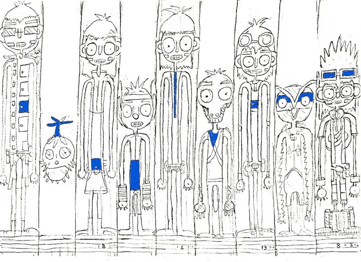 Big Blue Gang - Oren's Drawing Room - Drawings & Illustration, People ...