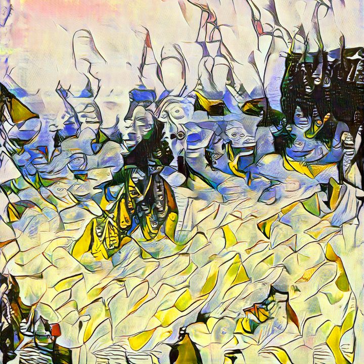 Beach Scene - Imagined Cubism - Paintings & Prints, Abstract, Organic ...