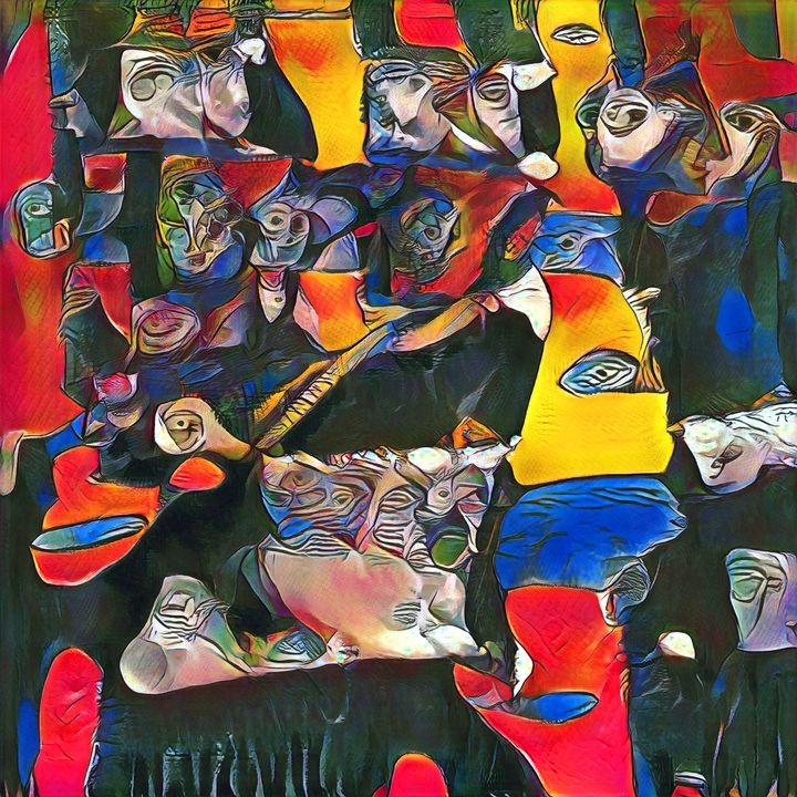 At The Japanese Restaurant - Imagined Cubism - Paintings & Prints ...