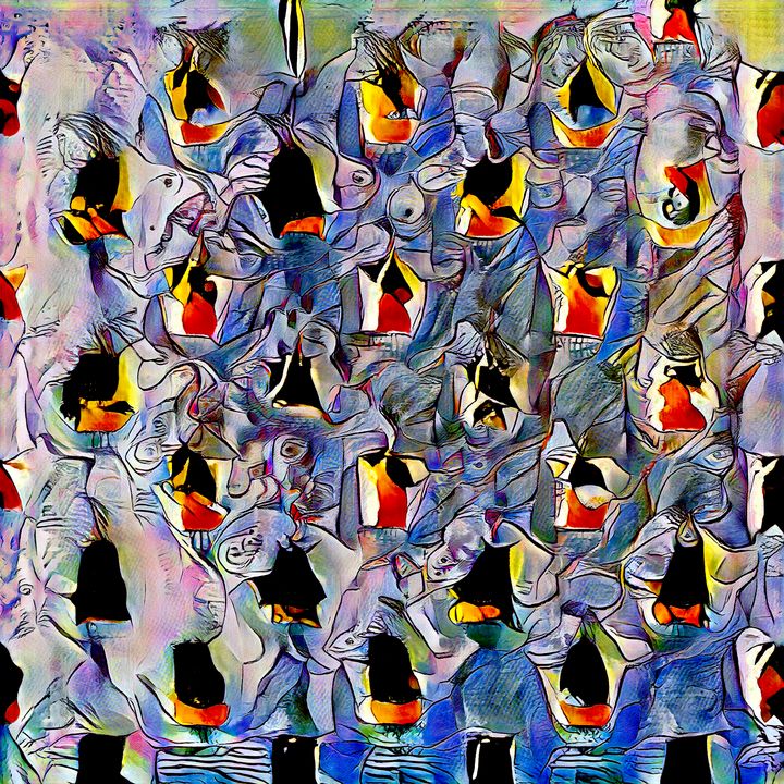 Social Distancing With Friends - Imagined Cubism - Paintings & Prints ...