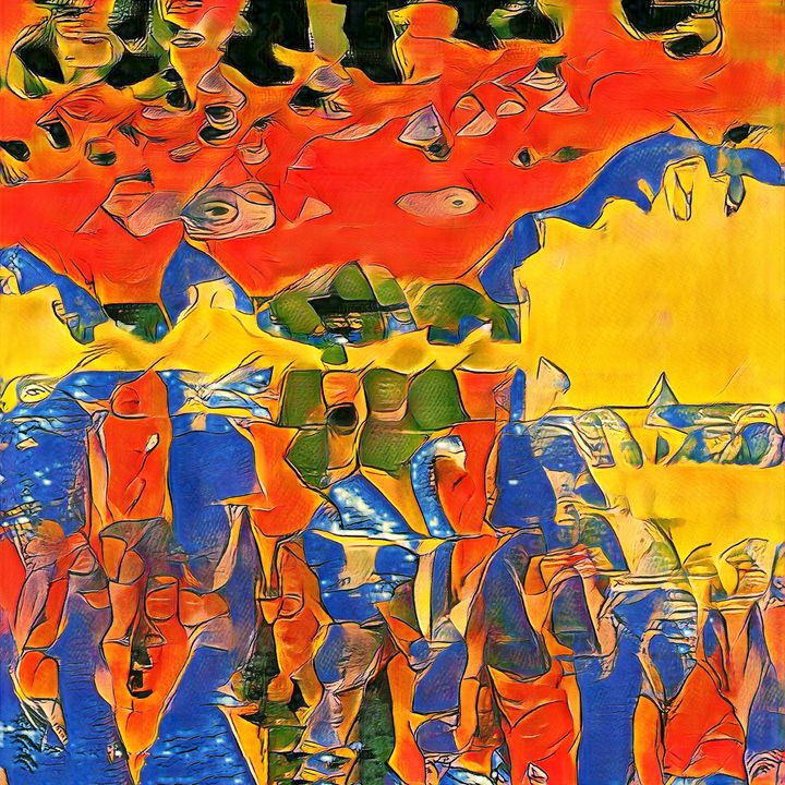 Swan On a Cold Lake - Imagined Cubism - Paintings & Prints, Abstract ...