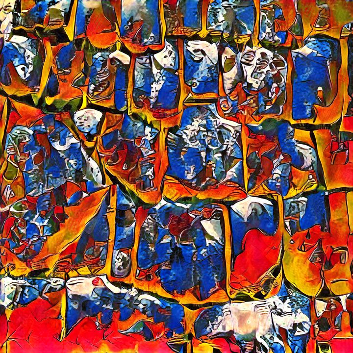 Inca Masons - Imagined Cubism - Paintings & Prints, Abstract, Man-made ...