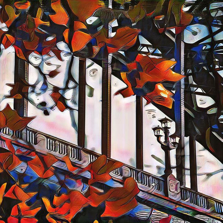 The Bridge - Imagined Cubism - Paintings & Prints, Abstract, Organic ...