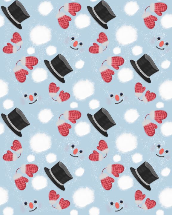 Believe in the Magic Snowmen Pattern - Tina Mitchell Art - Digital Art ...