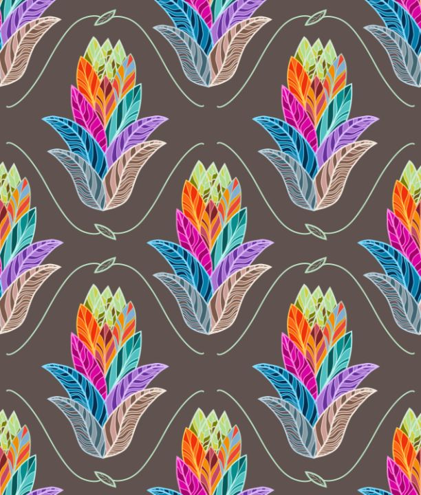 Colorburst Buds Pattern - Tina Mitchell Art - Digital Art & AI ...