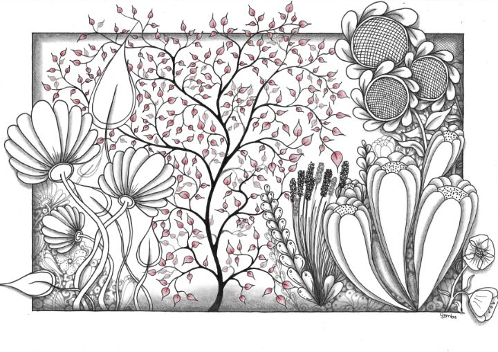 A touch of spring - YoembaDrawing - Drawings & Illustration, Flowers ...