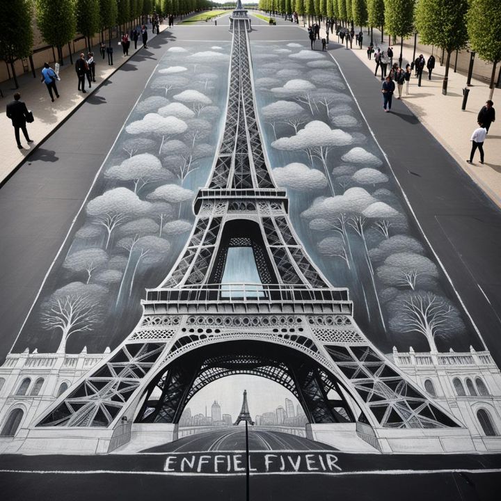 Eiffel Tower reimagined in chalk - ytdream - Digital Art & AI ...
