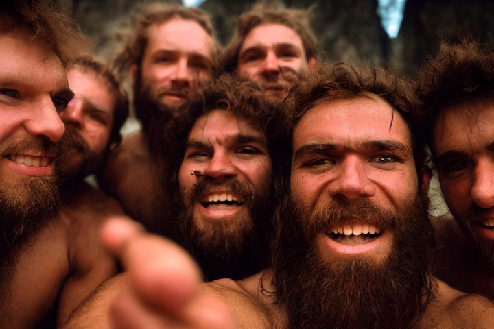 Cavemen selfie - ArtStoore - Digital Art & AI, Humor & Satire, People ...