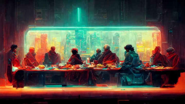 Cyberpunk dinner - ArtStoore - Digital Art & AI, Fantasy & Mythology ...