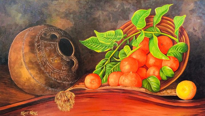 Nectar of Orange - Soma Sen Art - Paintings & Prints, Food & Beverage ...
