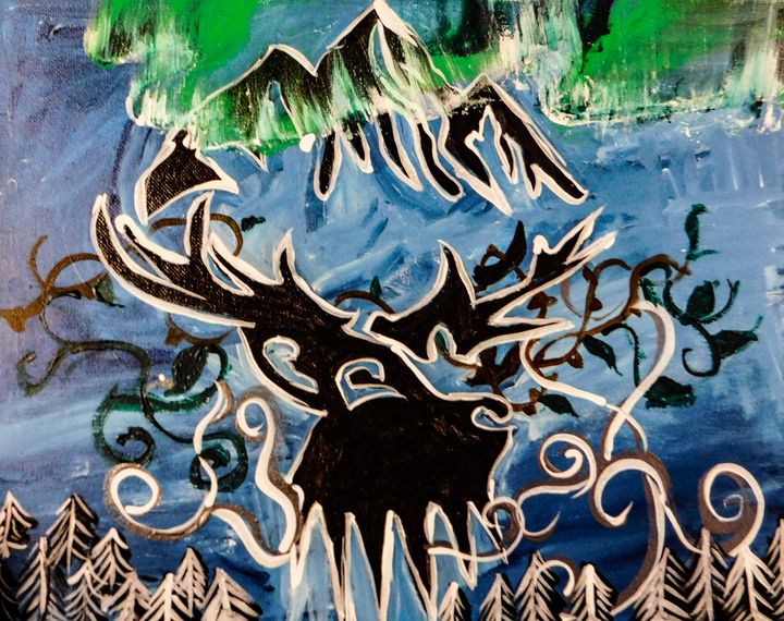 Abstract Elk Painting