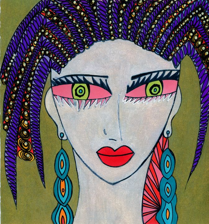 Funky - Sarsa - Paintings & Prints, People & Figures, Portraits, Female ...