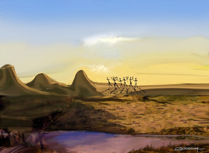 The cloud hunters - Christian Simonian - Paintings & Prints, People ...