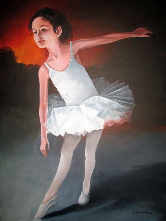 The young dancer - Christian Simonian - Paintings & Prints, People ...
