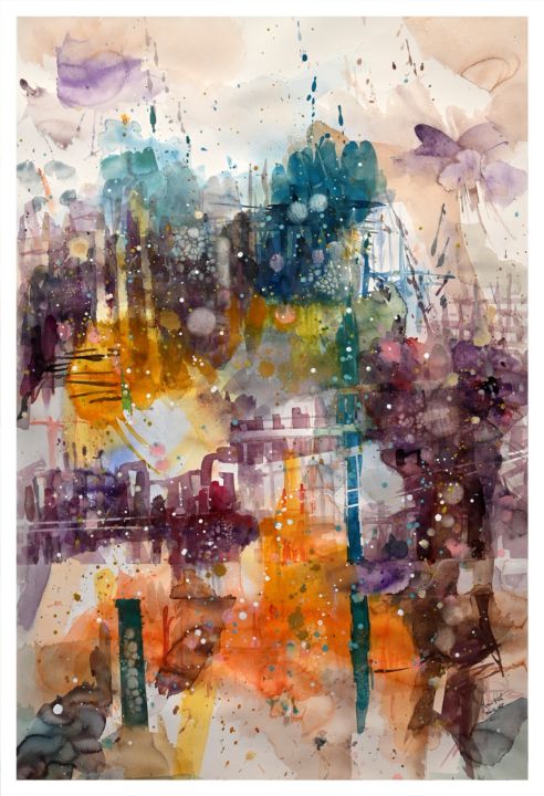 #313 Violet Cityscape - Rocco Pisto Paintings - Paintings & Prints ...