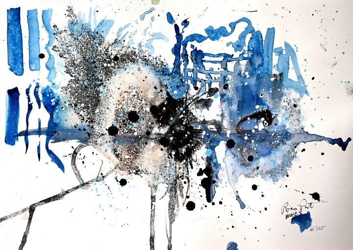 #325 Blue Spider - Rocco Pisto Paintings - Paintings & Prints, Abstract ...