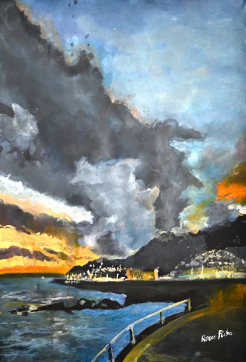 #339 Night Sky of Salerno - Rocco Pisto Paintings - Paintings & Prints ...