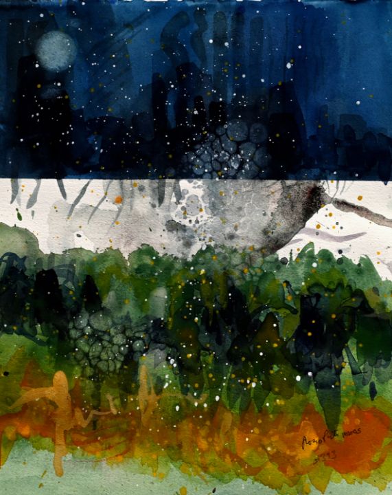 #393 Blue Moon over Ukraine - Rocco Pisto Paintings - Paintings ...