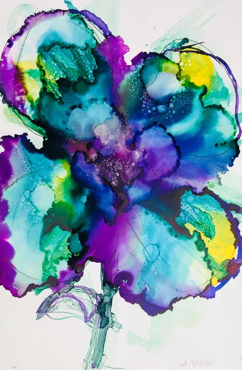 Purple Flower Power - Judy Block - Paintings & Prints, Flowers, Plants ...