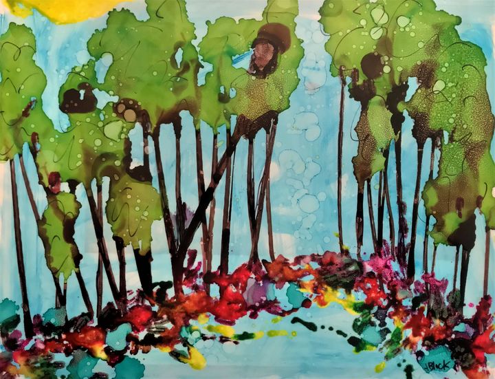 Turqoise Skies - Judy Block - Paintings & Prints, Abstract, Landscape ...