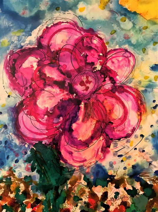 Powerful Flower - Judy Block - Paintings & Prints, Abstract, Landscape ...