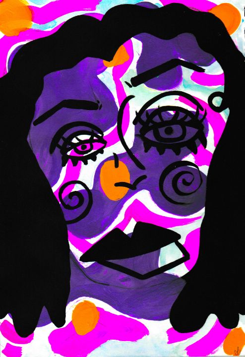 Purple face - TryingHerBestCo - Paintings & Prints, Abstract, Other ...