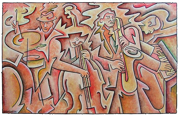 Band - Rick Borstelman - Paintings & Prints, Entertainment, Music, Jazz ...