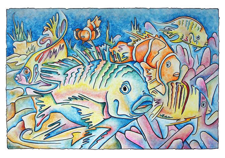 Fish Fantasy - Rick Borstelman - Paintings & Prints, Animals, Birds ...