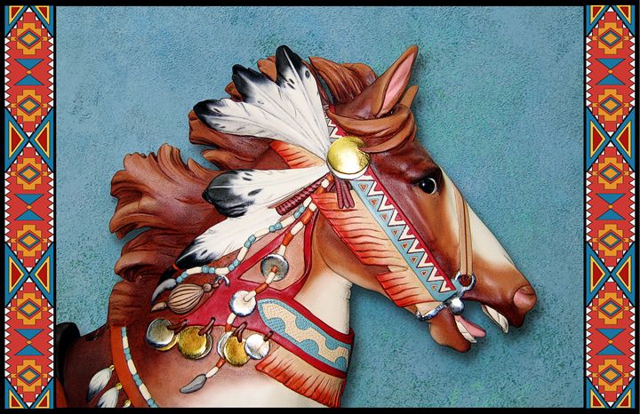 Indian Pony Head - Rick Borstelman - Paintings & Prints, Animals, Birds ...