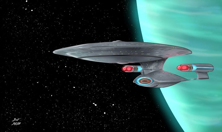 USS Enterprise - Breaking Orbit - Dan Voltz Art Store - Paintings ...