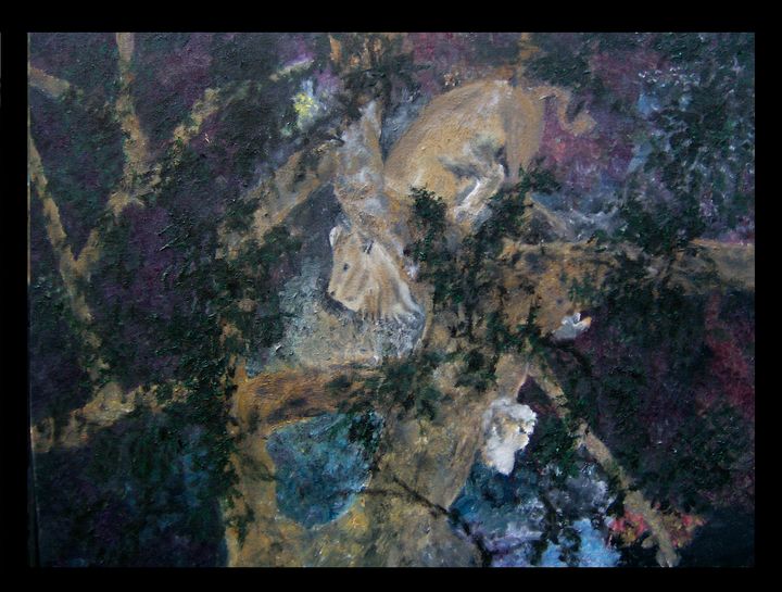 Lion At Night Emerging - Brian G Strange - Paintings & Prints, Animals ...