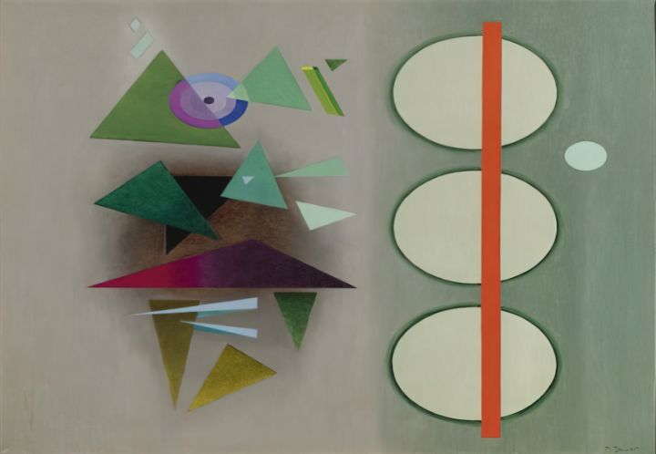 RED STAFF 1937 - Rudolf Bauer - Paintings & Prints, Abstract, Color ...