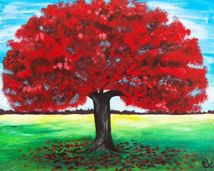 The Red Tree - CourtneylaineCole - Paintings & Prints, Landscapes ...
