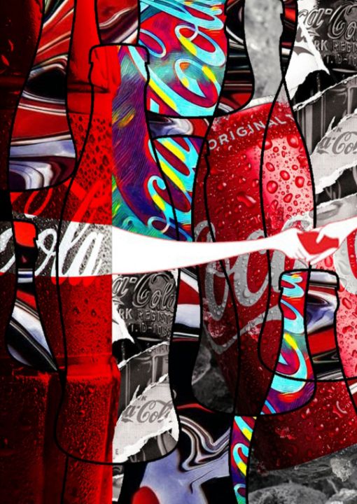 Coke collage - Haili-jade - Digital Art & AI, Abstract, Collage - ArtPal