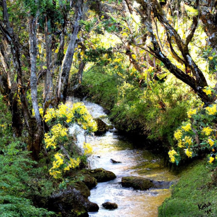 Hawaii Island Stream - Sam "Ketch" Monet - Paintings & Prints ...
