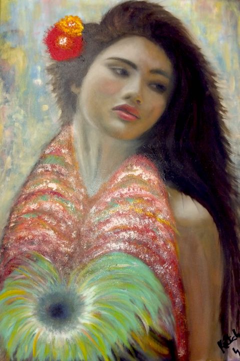 Tahitian Girl SAVE $720 - Sam "Ketch" Monet - Paintings & Prints ...