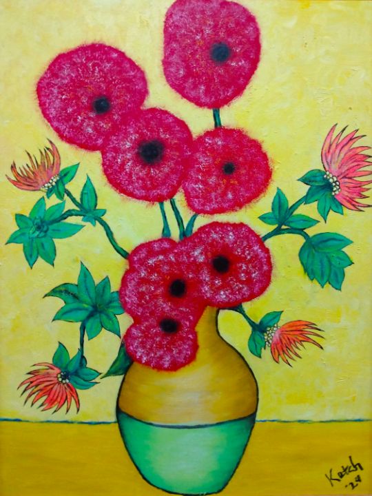 Yellow Vase SAVE $720 - Sam "Ketch" Monet - Paintings & Prints, Still ...