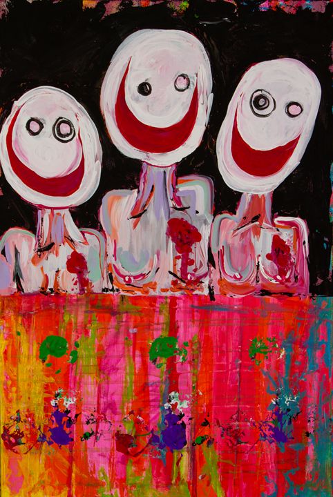 Smiling floaters - Ryanne Bevenger - Paintings & Prints, Abstract ...