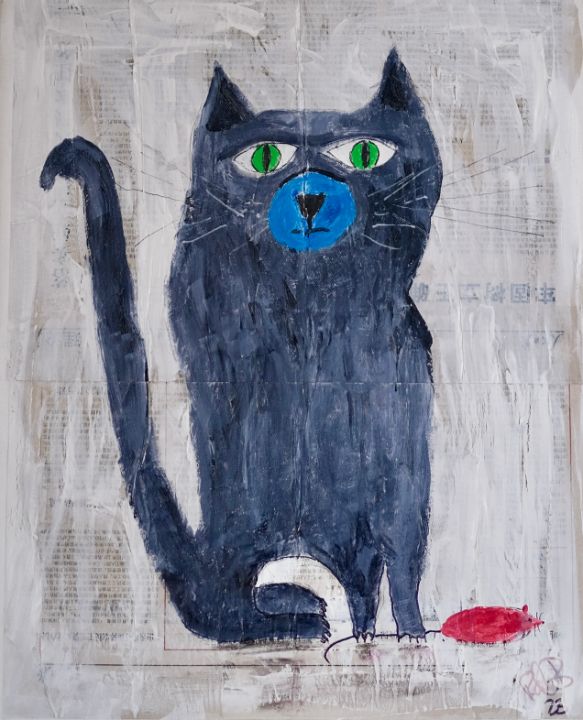 Blue Cat Red Mouse - The People's Dog - Paintings & Prints, Animals ...