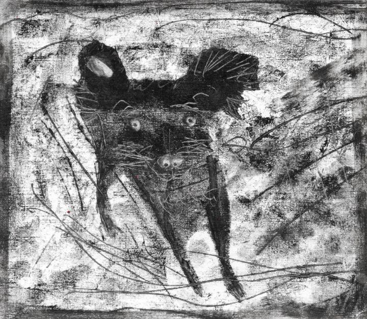 Street dog oil paint monoprint - The People's Dog - Paintings & Prints ...