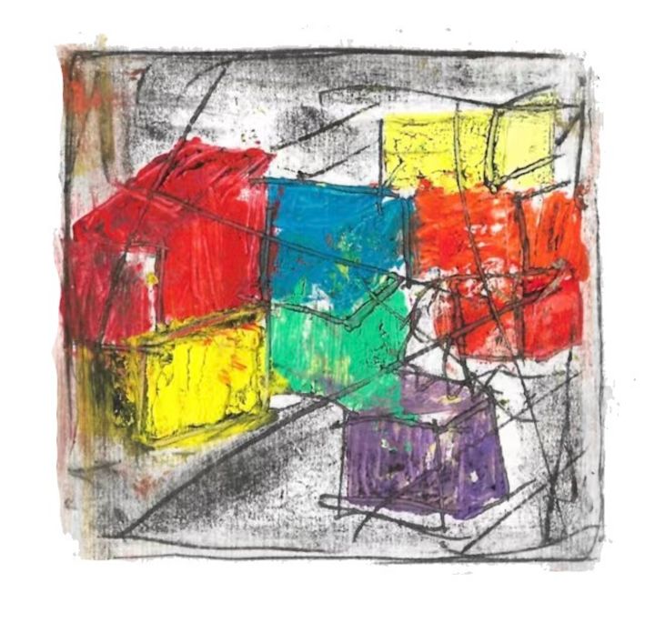 Jello/Jelly Abstract Monoprint - The People's Dog - Paintings & Prints ...