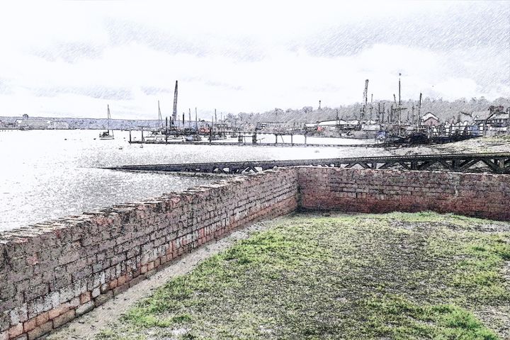 Upnor, Kent, UK - Trevor Harvey Art - Paintings & Prints, Landscapes ...