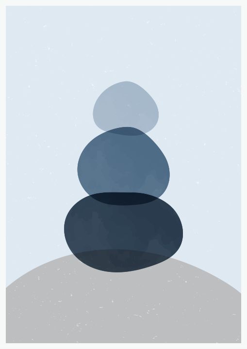 Stone blue art - Best Wall art - Paintings & Prints, Abstract, Movement ...