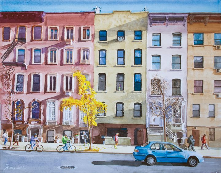 Yellow Tree - Alex Price Collection - Paintings & Prints, Buildings ...