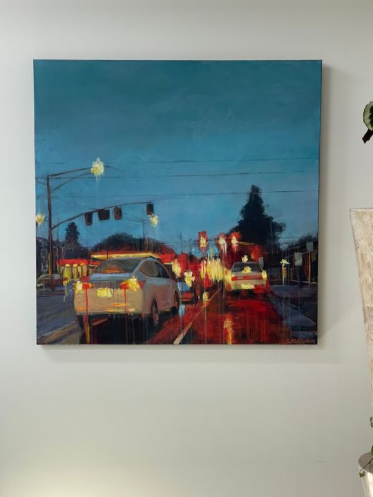 Red Dawn Commute - Plethora Studio - Paintings & Prints, Vehicles ...
