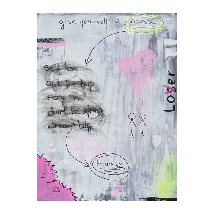 Self-Love Affirmation Abstract Art - Nadezda Art - Paintings & Prints ...