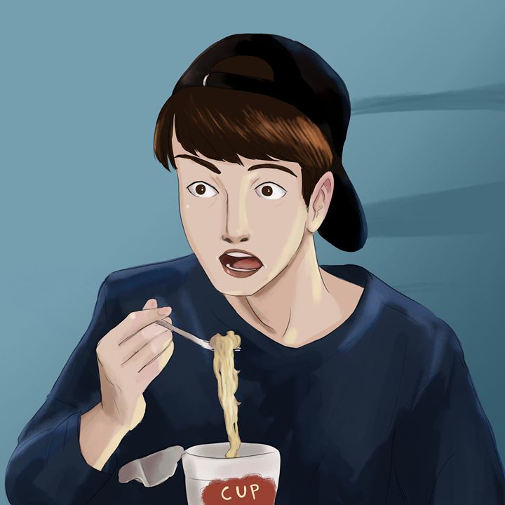 Anime Person Eating Ramen