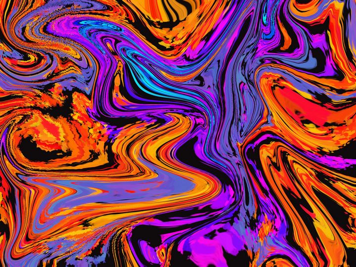 Orange Puddle - Abstracts By Heather - Digital Art & AI, Abstract ...