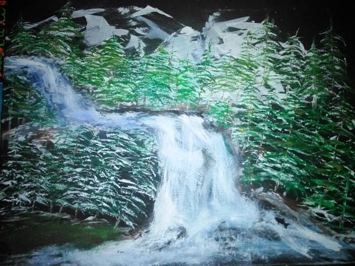 high country waterfall - mike hamilton - Paintings & Prints, Landscapes ...
